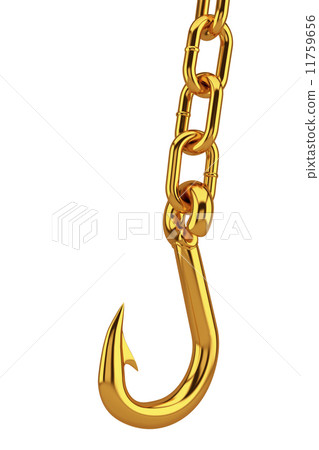 Golden hook and chain - Stock Illustration [11759656] - PIXTA