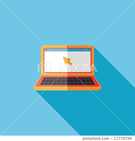 laptop flat icon with long shadow,eps10 - Stock Illustration [11778794 ...