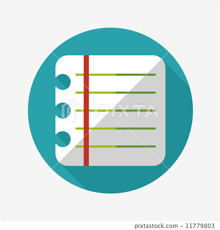 notebook paper flat icon with long shadow,eps10 - Stock Illustration ...