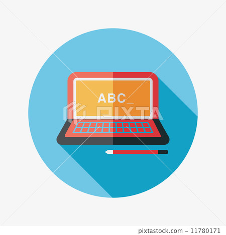 laptop flat icon with long shadow,eps10 - Stock Illustration [11780171 ...