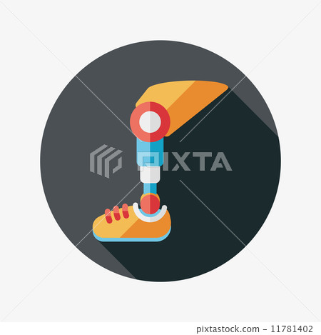 prosthetic leg flat icon with long shadow - Stock Illustration ...