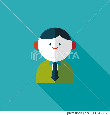 businessman flat icon with long shadow,eps10 - Stock Illustration ...