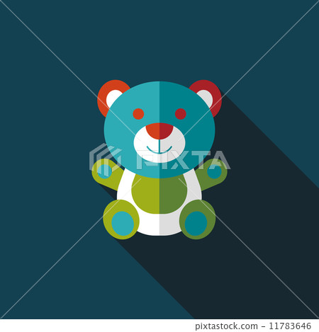 teddy bear flat icon with long shadow,eps 10 - Stock Illustration ...