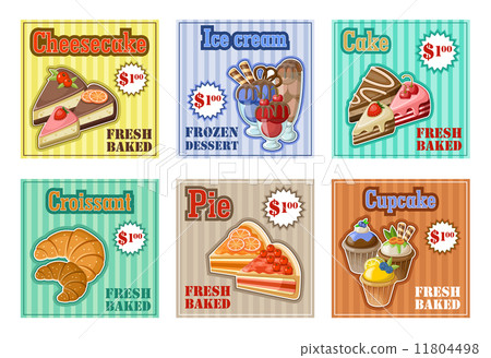 Set of baking menu card. vector illustration - Stock Illustration ...
