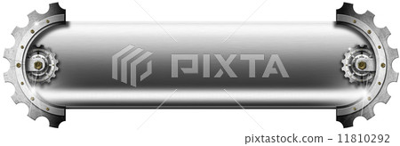 Metal Banner with Gears - Stock Illustration [11810292] - PIXTA