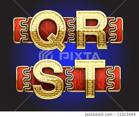 Vector golden figure with red wood - Stock Illustration [11821644] - PIXTA
