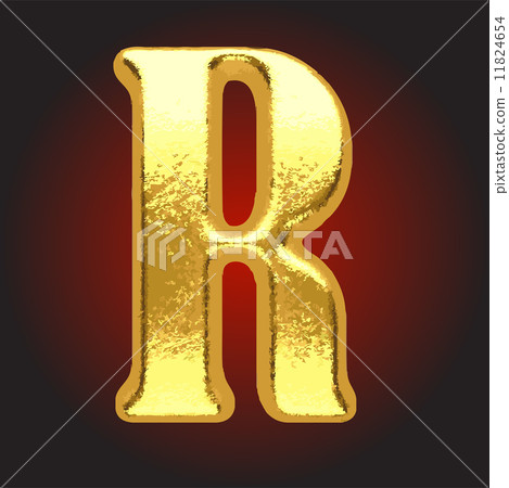 Vector golden letter on red - Stock Illustration [11824654] - PIXTA