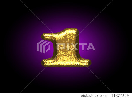 vector golden letter 1 - Stock Illustration [11827209] - PIXTA