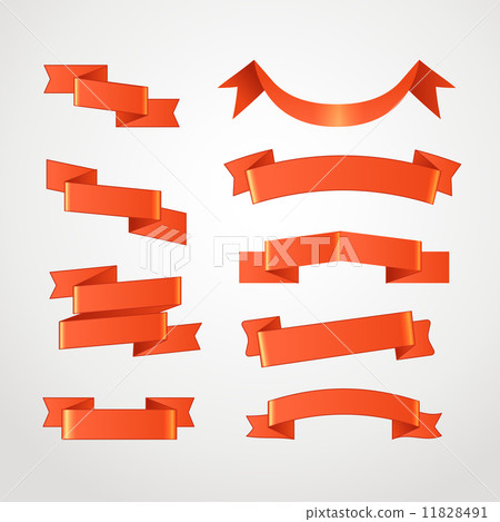 Different retro style red ribbons set isolated... - Stock Illustration ...