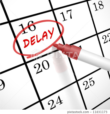 delay word circle marked on a calendar - Stock Illustration [11831173 ...