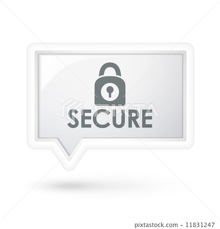 secure word with padlock icon on a speech bubble - Stock Illustration ...