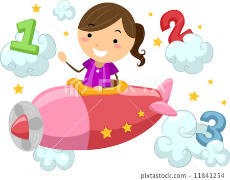 Stickman Numbers Plane - Stock Illustration [11841254] - PIXTA