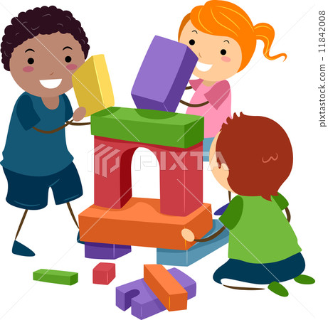 Stickman Building Blocks - Stock Illustration [11842008] - PIXTA