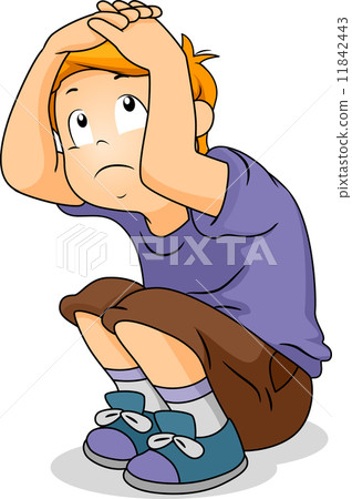 Boy Covering Head - Stock Illustration [11842443] - PIXTA