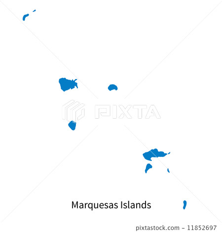 Detailed vector map of Marquesas Islands - Stock Illustration [11852697 ...