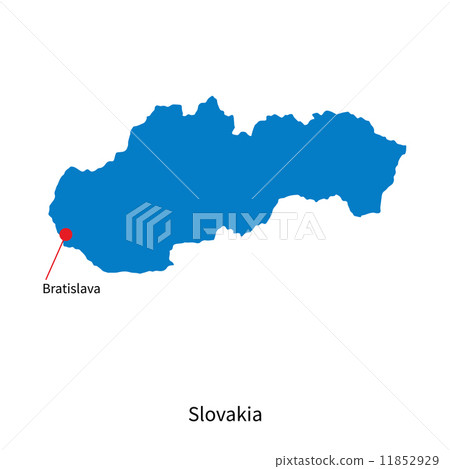 Detailed vector map of Slovakia and capital... - Stock Illustration ...