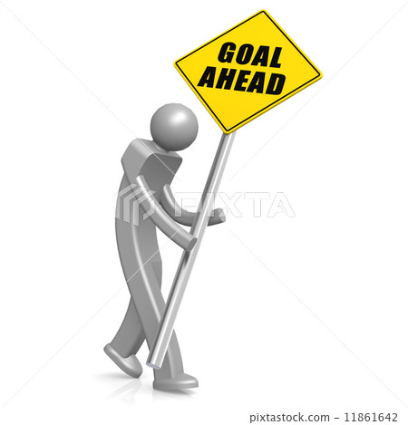 Man with goal ahead road sign - Stock Illustration [11861642] - PIXTA