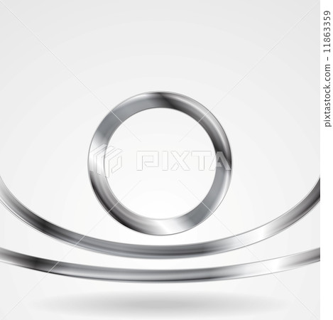 Tech silver metal shape background - Stock Illustration [11863359] - PIXTA