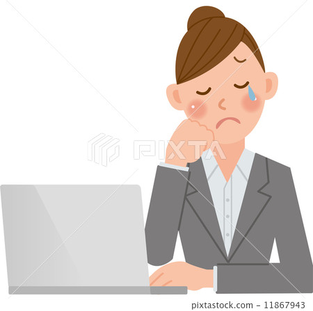 Business woman crying computer - Stock Illustration [11867943] - PIXTA