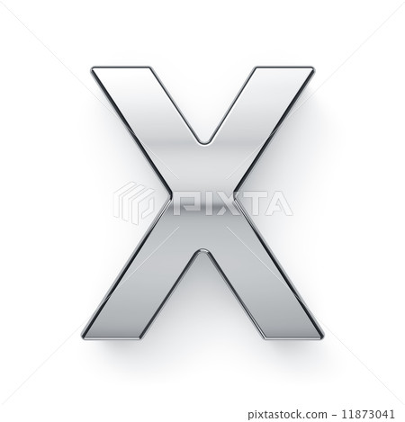 3d render of metalic alphabet letter simbol - X - Stock Illustration ...