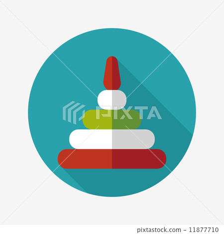 Pyramid toy flat icon with long shadow,eps10 - Stock Illustration ...