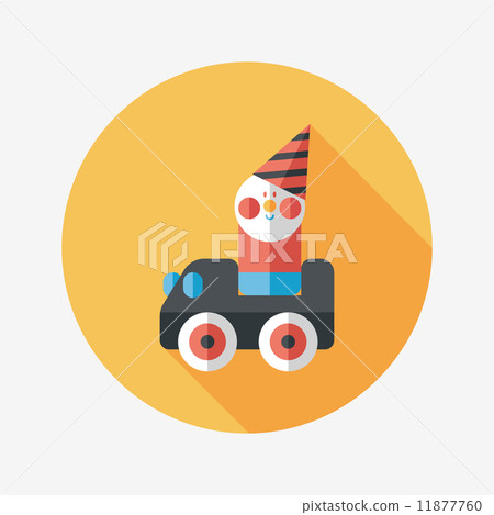 toy car flat icon with long shadow - Stock Illustration [11877760] - PIXTA