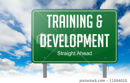 Training and Development on Highway Signpost.-插圖素材 [11884028] - PIXTA圖庫