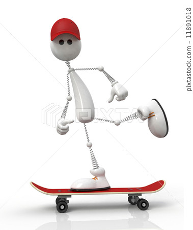 the white little man on a board - Stock Illustration [11891018] - PIXTA
