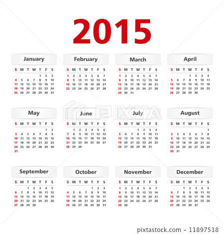 2015 Calendar - Stock Illustration [11897518] - PIXTA