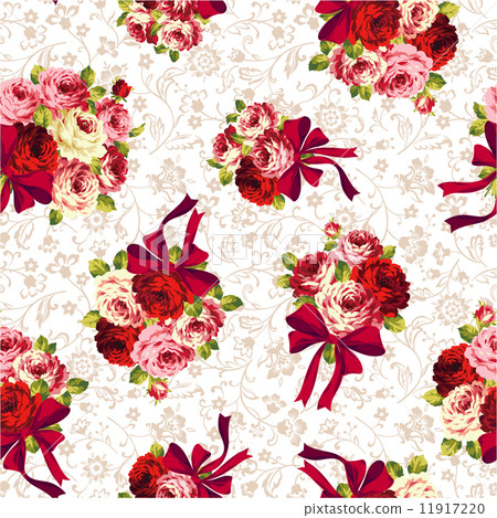 Rose and ribbon patterns - Stock Illustration [11917220] - PIXTA