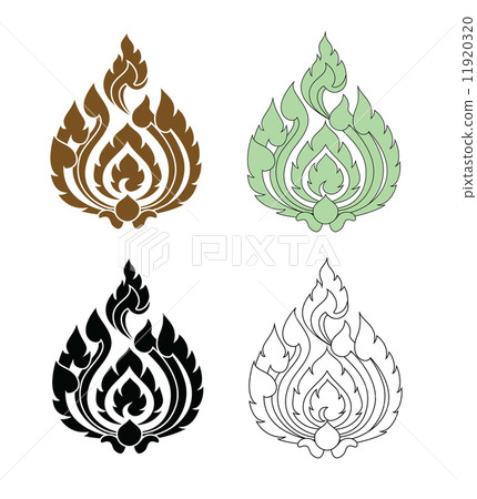 Thai pattern floral, fire - Stock Illustration [11920320] - PIXTA