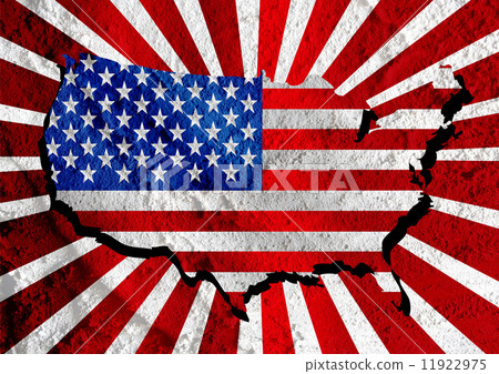 USA map and flag on Cement wall texture... - Stock Illustration ...