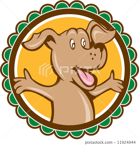 Dog Arms Out Rosette Cartoon-插圖素材 [11924044] - PIXTA圖庫