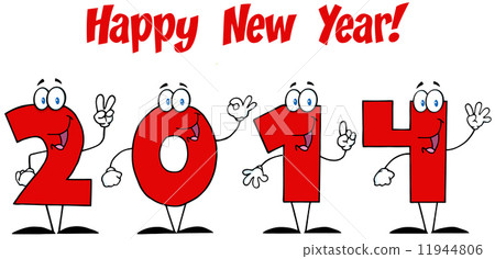 2014 New Year Numbers Characters With Text-插圖素材 [11944806] - PIXTA圖庫