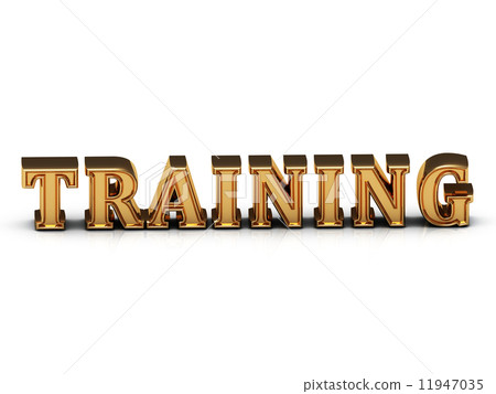 TRAINING inscription large golden letter - Stock Illustration [11947035 ...