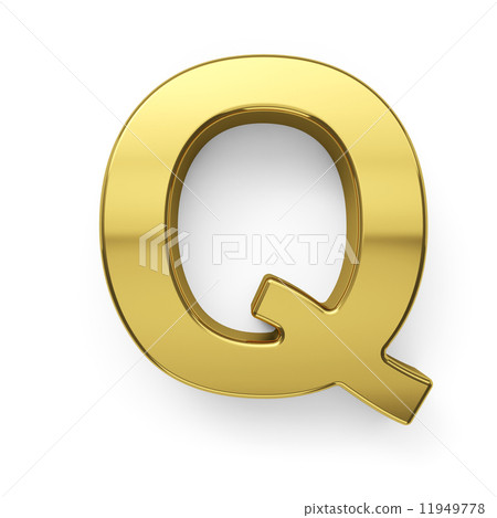 3d render of golden alphabet letter simbol - Q - Stock Illustration ...