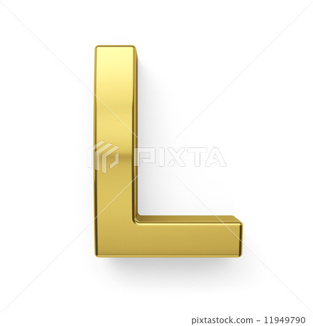 3d render of golden alphabet letter simbol - L - Stock Illustration ...