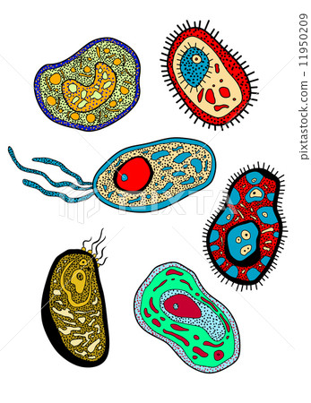 Amebas, amoebas, microbes and germs set - Stock Illustration [11950209 ...