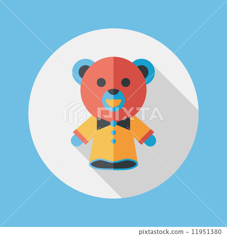 bear hand puppet flat icon with long shadow,eps10 - Stock Illustration ...