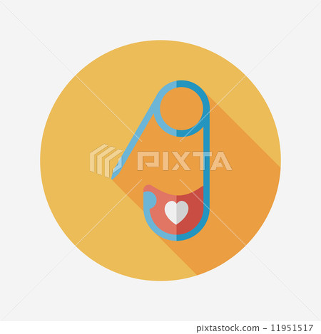 Safety pin flat icon with long shadow,EPS 10 - Stock Illustration ...