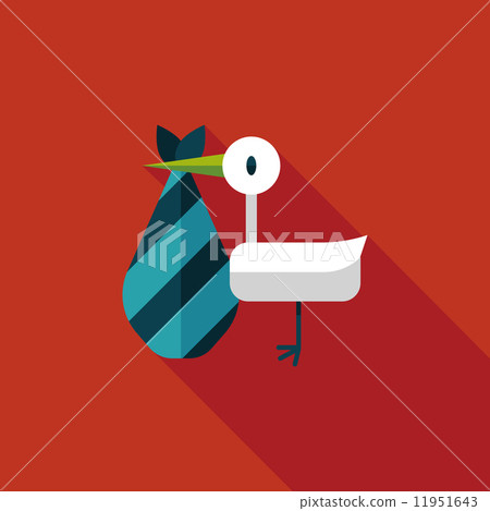bird and baby flat icon with long shadow,eps10 - Stock Illustration ...