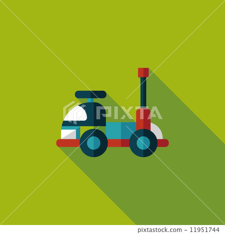 toy car flat icon with long shadow - Stock Illustration [11951744] - PIXTA