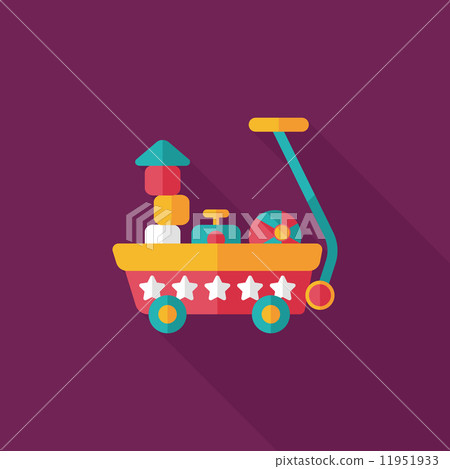 toy cart flat icon with long shadow,eps10 - Stock Illustration ...
