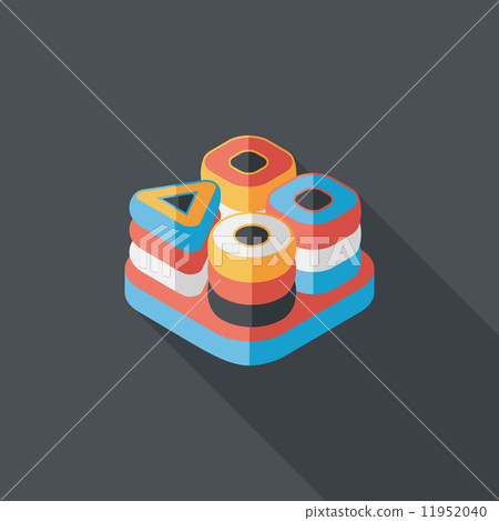 educational toy flat icon with long shadow,EPS 10 - Stock Illustration ...