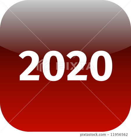 year 2020 red icon - Stock Illustration [11956562] - PIXTA