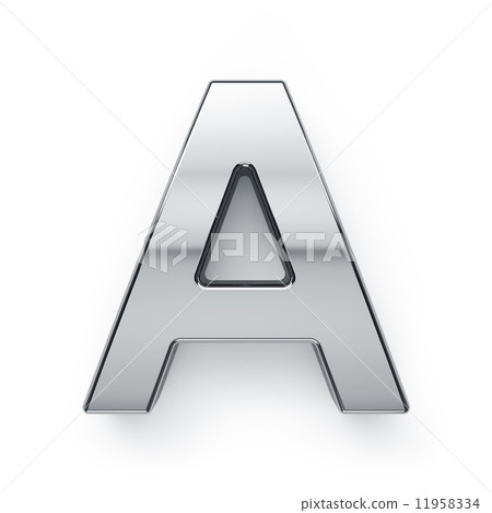 3d render of metalic alphabet letter simbol - A - Stock Illustration ...