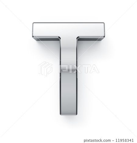 3d render of metalic alphabet letter simbol - T - Stock Illustration ...