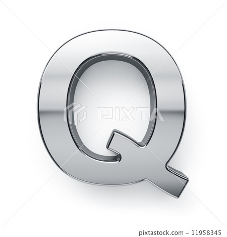3d render of metalic alphabet letter simbol - Q - Stock Illustration ...
