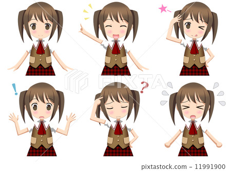 Girls variation - Stock Illustration [11991900] - PIXTA