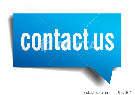 Contact us blue 3d realistic paper speech... - Stock Illustration ...